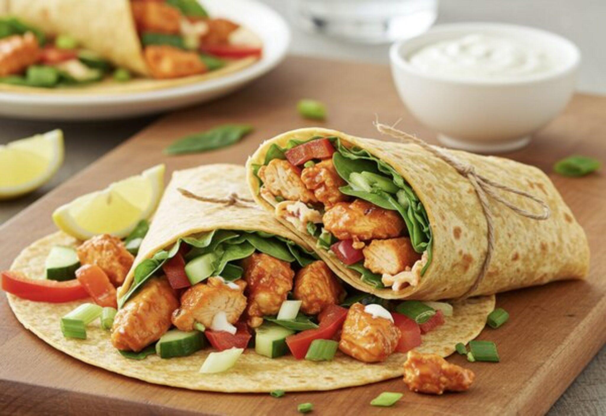 Low-Sodium Buffalo Chicken Salad Wrap Recipe (DASH Diet Friendly ...